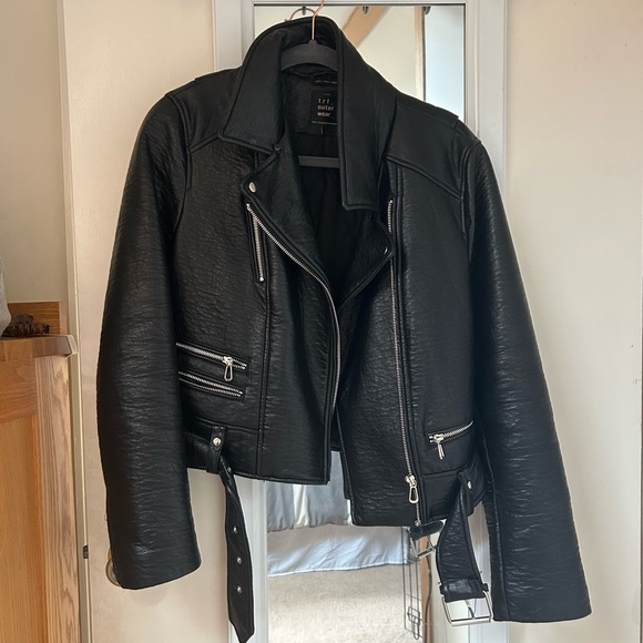 Zara | Jackets & Coats | Zara Trf Black Leather Biker Jacket | Poshmark